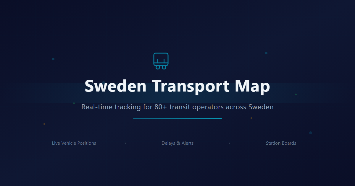 Sweden Transport Map - Real-time Transit Tracking | Live Bus Train Metro